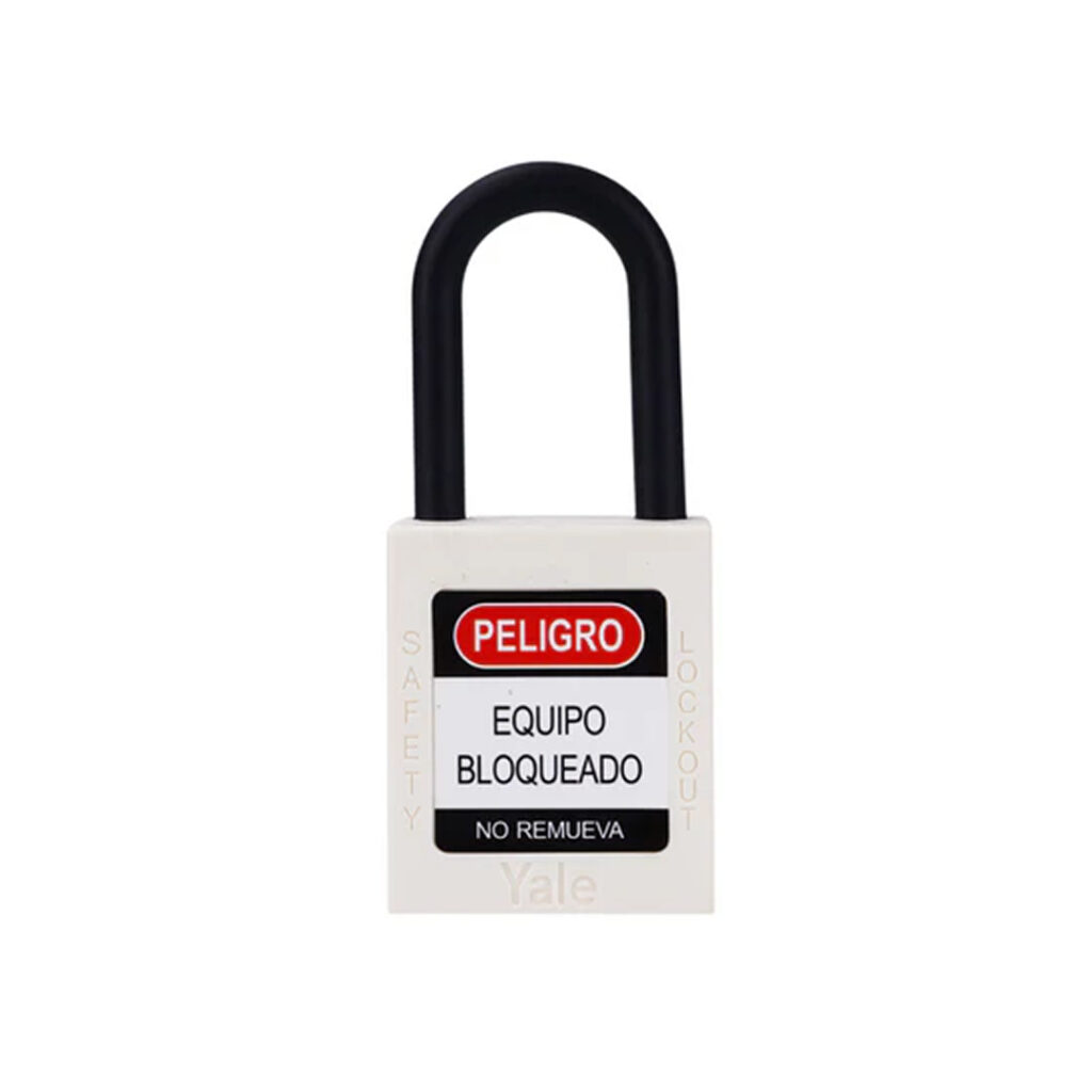 CANDADO GANCHO NYLON DIÉLECTRICO BLANCO B 38MM LOTO- YALE - Grupo DJJ